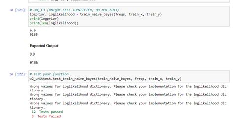 wrong values for loglikelihood dictionary nlp with classification and vector spaces