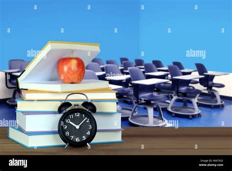 An Empty Classroom Is Ready For Back To School Event Blurry Background