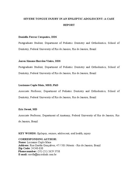 Case Report Pdf Epilepsy Dentistry