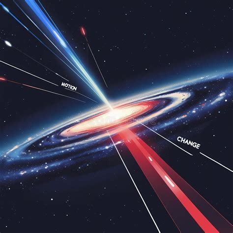 Redshift And Motion In Deep Space Abstract Concept Of Cosmic Expansion And Light Waves Stock