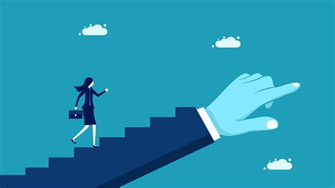 비즈니스 여성은 성공의 단계를 따릅니다 성장 전략 또는 경력 경로 동기 부여 벡터 개발에 대한 스톡 벡터 아트 및 기타 이미지 개발 걷기 경영자 Istock