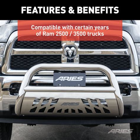Aries Bull Bar Tow Hooks For Dodge Ram Trucks Model 35 5tow — Elite Truck