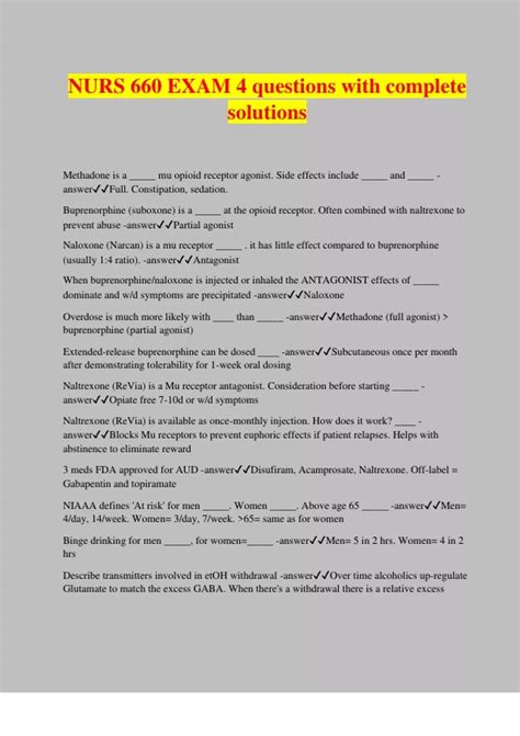 Nurs 660 Exam 4 Questions With Complete Solutions Nurs 660 Stuvia Us