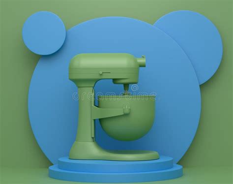 Abstract Scene Or Podium With Blender On Monochrome Background Stock Illustration