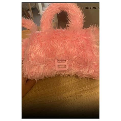 Hourglass Balenciaga Pink Fur Ref610285 Joli Closet