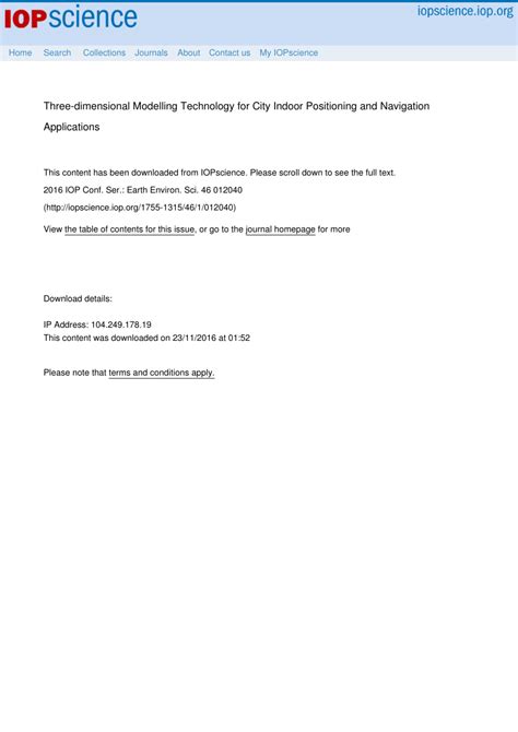 pdf three dimensional modelling technology for city indoor