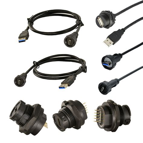 IP67 Shielded High Speed USB C Port USB 3 0 Type C Connector Connector And USB 3 0 Connector