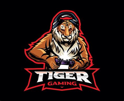 Premium Vector Tiger Gamer Mascot Logo Design