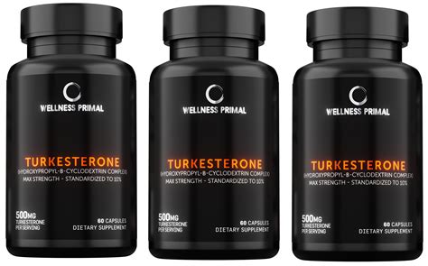 Wellness Primal Turkesterone 500mg With Hydroxypropyl Beta Cyclodextrin Complex Standardized