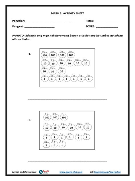Grade 2 Math Activity Sheets Q1 Week 1 Pdf