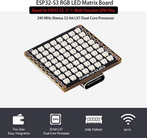 Ueekkoo Esp32 S3 Matrix Esp32 S3 Development Board With 8×8 India Ubuy
