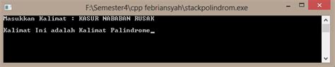 tugas akhir struktur data program stack polindrom book of febri