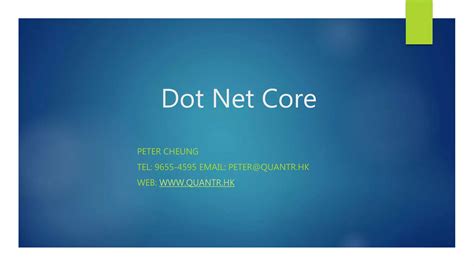 Dotnet Core Ppt