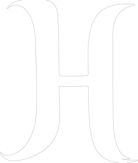 Letter H Outline Silhouette White Background Premium Ai Generated Vector