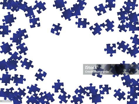Game Brainteaser Jigsaw Puzzle Dark Blue Pieces Stock Illustration