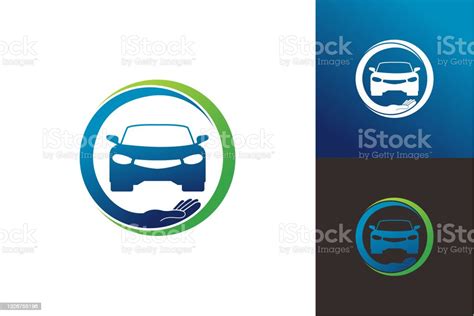 자동차 케어 로고 템플릿 디자인 벡터 엠블럼 디자인 개념 창조적 인 기호 아이콘 검사 보기에 대한 스톡 벡터 아트 및 기타