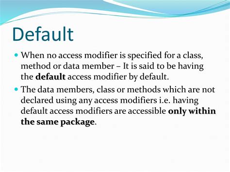 Visibility Modifiers For Access Control Pptx