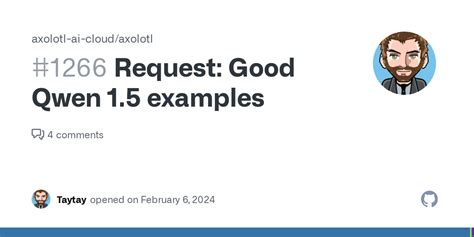 Request Good Qwen 15 Examples · Issue 1266 · Axolotl Ai Cloudaxolotl · Github