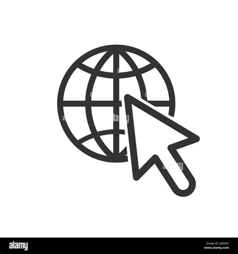 Click To Go To Website Or Internet Line Art Icon For Apps And Websites Eps10 Stock Vector Image