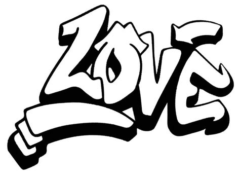 Målarbild Graffiti Love Skiv Ut Gratis På