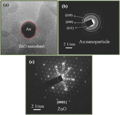 Typical Tem Micrograph Of Au Zno Nanocomposite B Saed Pattern Of Au
