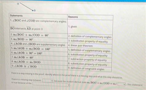 solved there is a step missing in the proof identify where in the