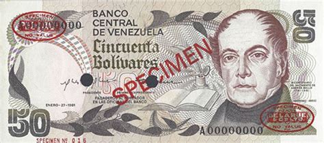 Billetes Del Banco Central De Venezuela 50 Bolívares Catálogo