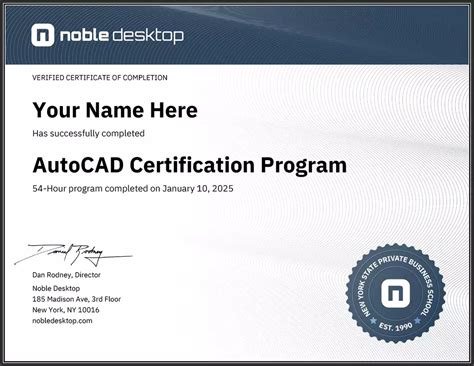 Autocad Certification Program Noble Desktop