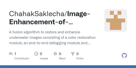 GitHub ChahakSaklecha Image Enhancement Of Underwater Images A