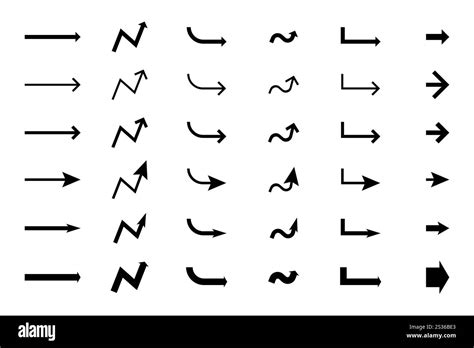 Arrow Collection Icon Black Directional Arrows Minimal Shapes Vector Navigation Pointer Set