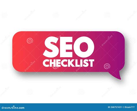 Seo Checklist Text Message Bubble Concept Background Stock Illustration Illustration Of List