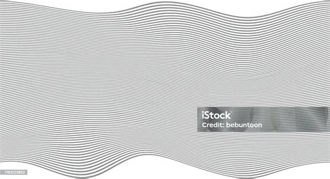 흑백 웨이브 스트라이프 배경 디자인에 대한 간단한 질감 Eps10 벡터 일러스트 배경 가리기에 대한 스톡 벡터 아트 및 기타 이미지 가리기 검은색 곡선 Istock