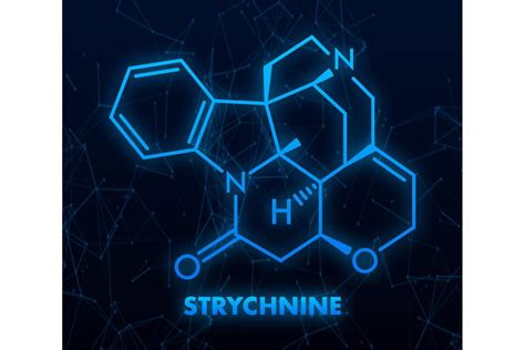 Glowing Strychnine Molecule Forming Graphic By DG Studio Creative Fabrica