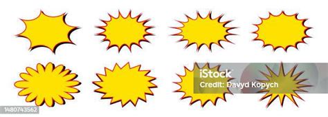 Starburst Pop Art Vector Illustration Set Stock Illustration Download