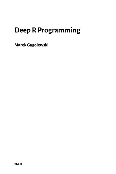 Pdf Deep R Programming
