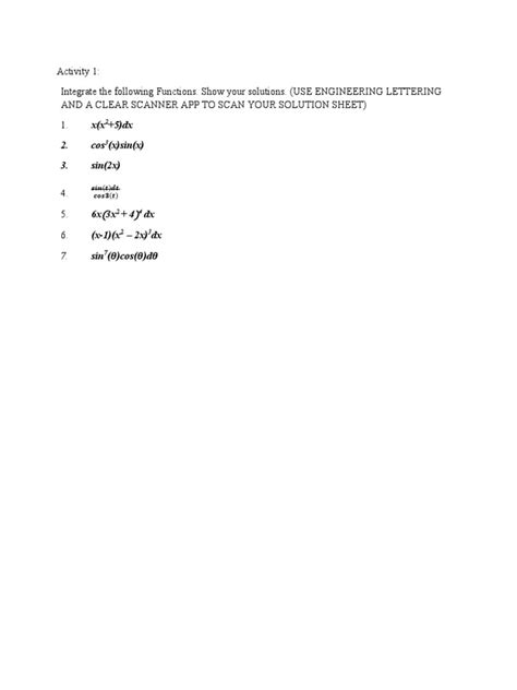 The Indefinite Integral Pdf