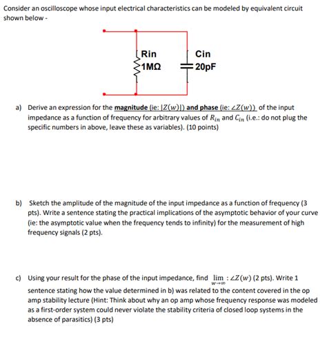 Solved Consider An Oscilloscope Whose Input Electrical Chegg Com