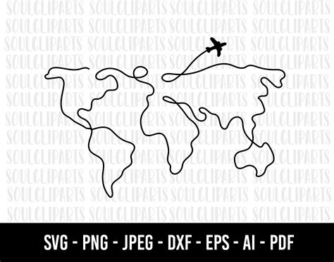 Cod526 World Map Svg World Map Clipart World Map Svg Cricut Etsy Canada