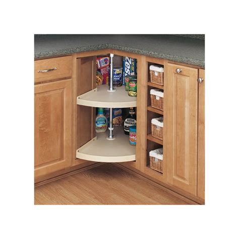 Pie Cut Lazy Susan Almond Two Shelf Set Rev A Shelf