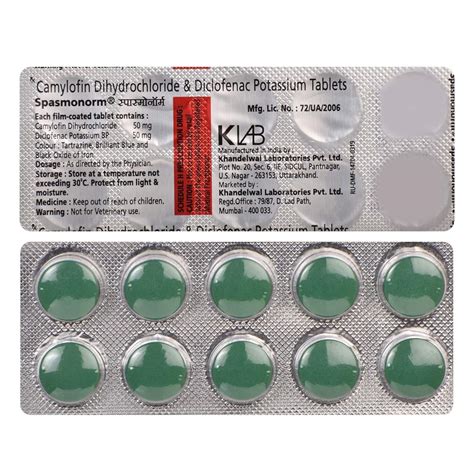Spasmonorm Strip Of 10 Tablets Health And Personal Care
