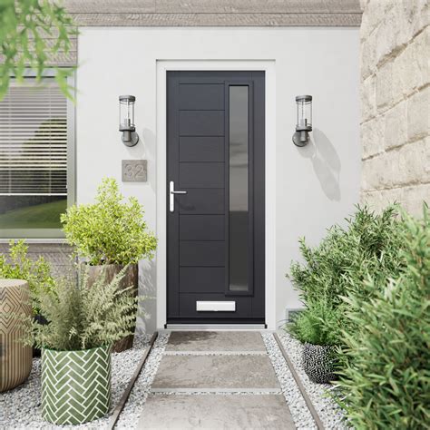 Howdens Black Composite Glazed External Door