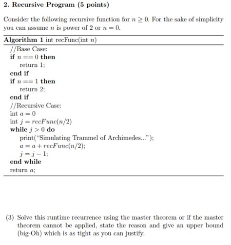 Solved 2 Recursive Program 5 Points Consider The