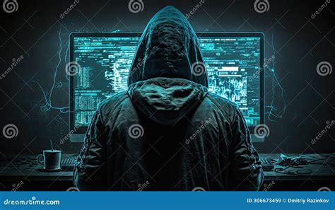 Cyber Crime Hacker Cyber Security Concept Generative Ai Stock Image