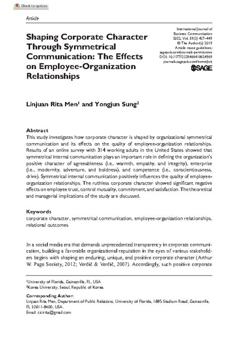 Key Paper Symmetrical Communication The Effects On Employee