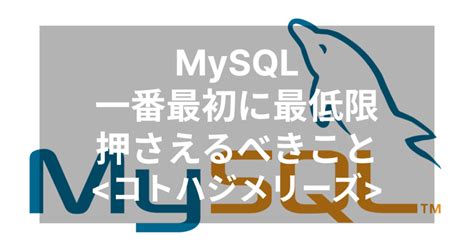 Mysql 一番最初に最低限押さえるべきこと Unc Log