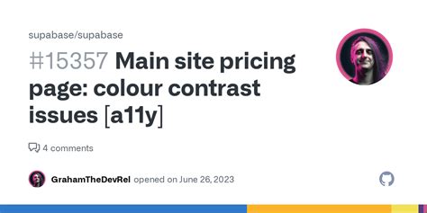 Main Site Pricing Page Colour Contrast Issues A11y · Issue 15357 · Supabasesupabase · Github