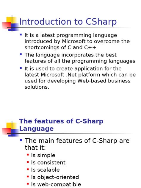 Introduction To Csharp Pdf Method Computer Programming Class