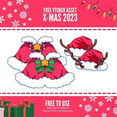 Vtuber Asset Marry Christmas Mantle I Santa X Mas Mantle I Premade Png