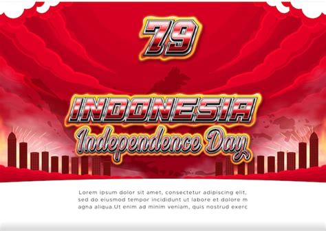 인도네시아 독립기념일 배경 프리미엄 벡터