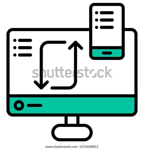 Transfer Data Smartphone Computer Internet Line Stock Vector Royalty
